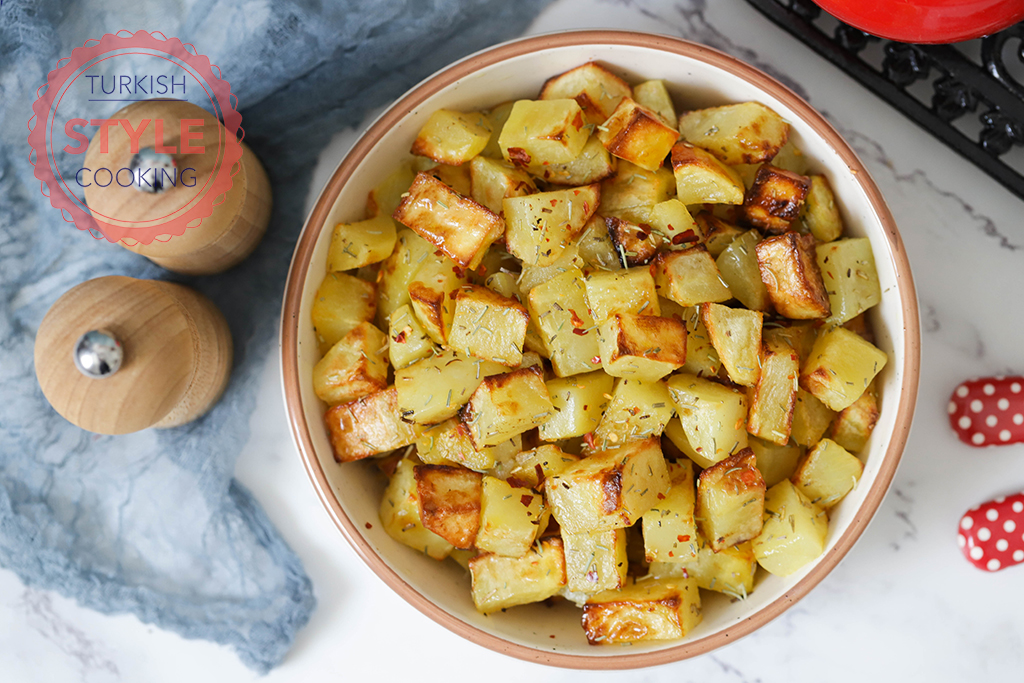 Baked Potatoes With Rosemary Recipe | Turkish Style Cooking