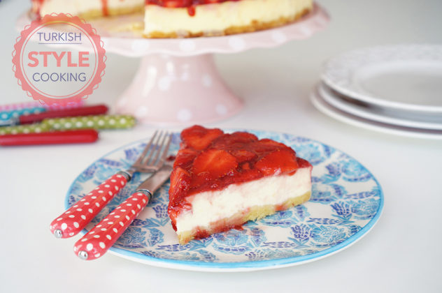 Strawberry Cheesecake Recipe - Turkish Style Cooking