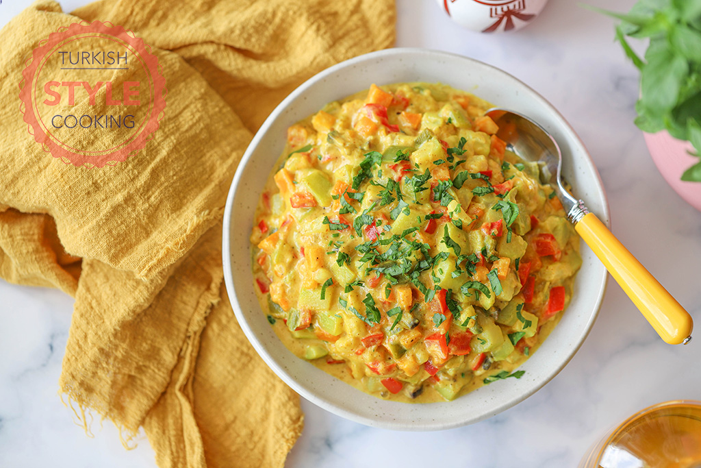 Sauteed Vegetables With Curry Recipe | Turkish Style Cooking