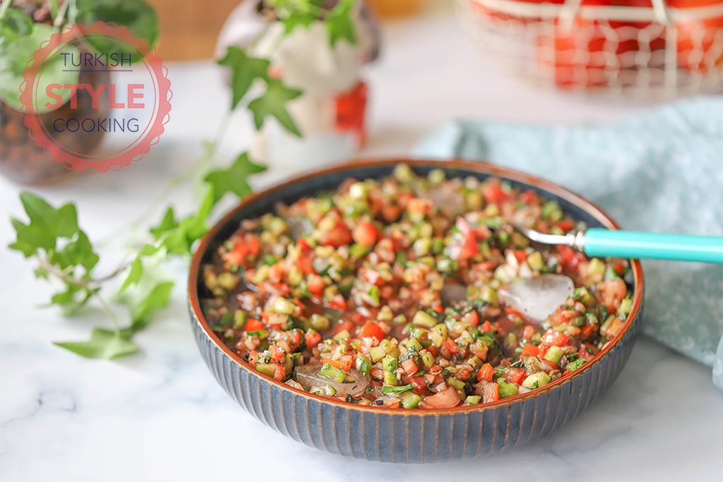 Bostana Salad Recipe | Turkish Style Cooking